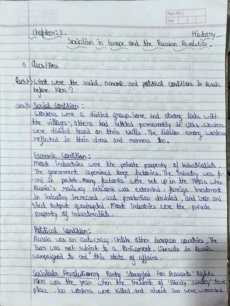 History CH 2 Socialism in Europe and The Russian Revolution Q - Ans | PDF