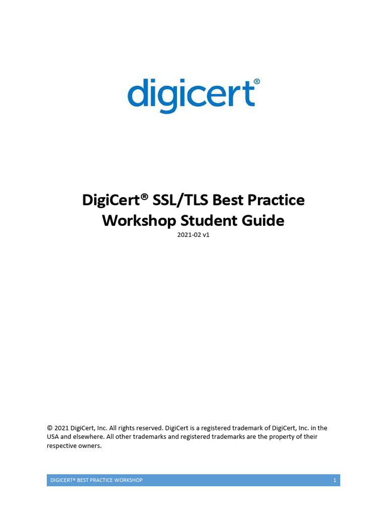 SSL Tls Best Practice Workshop Student Guide en | PDF | Transport Layer ...