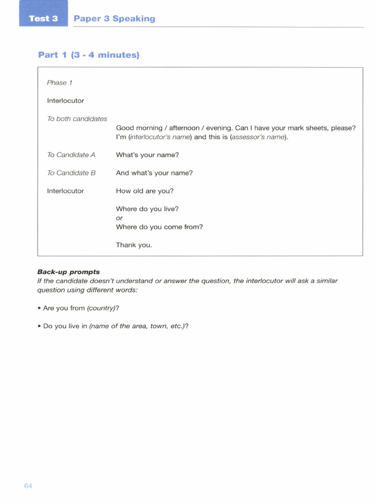 Ready For A2 Key For Schools 8 Test-64-66 | PDF