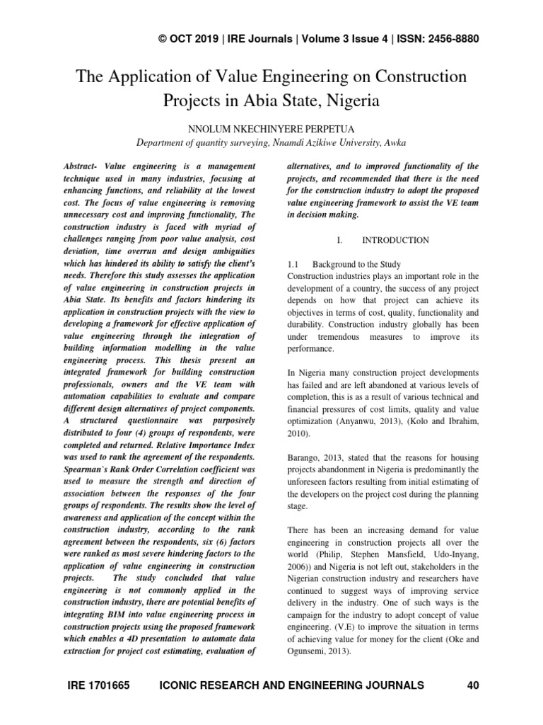 The Application of Value Engineering On | PDF | Building Information ...