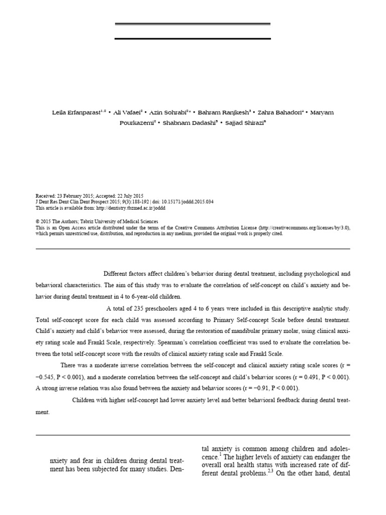 Self Scale, Frankl and Behavior | PDF | Dentistry | Self Concept