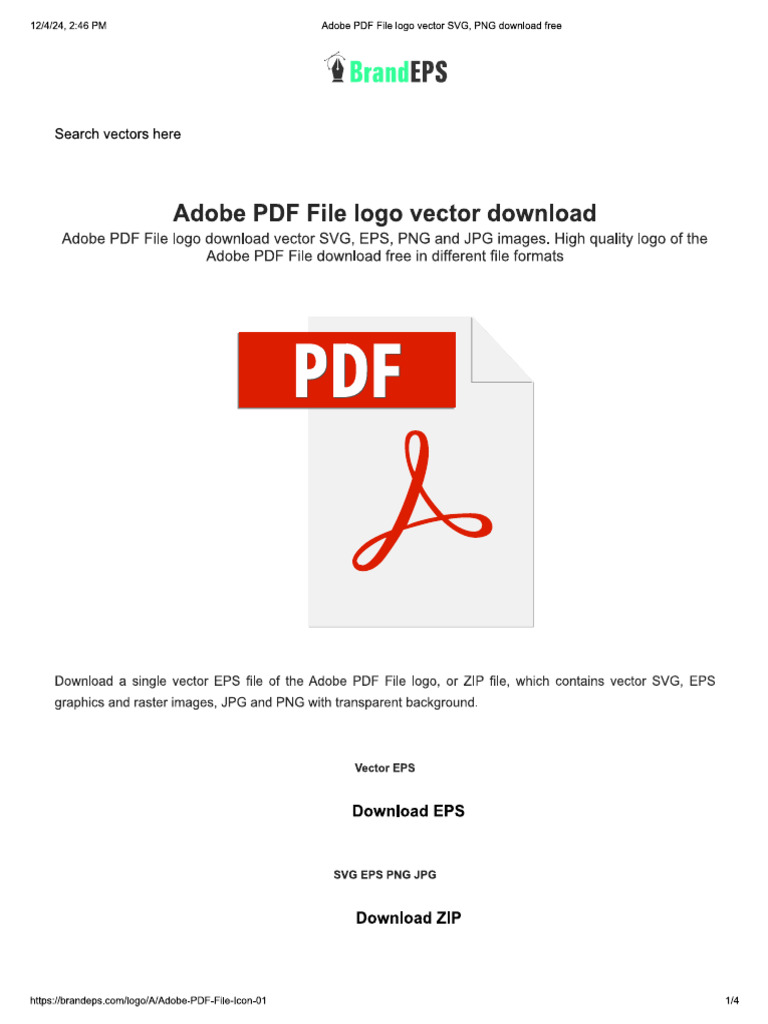 Adobe PDF File logo vector download | PDF