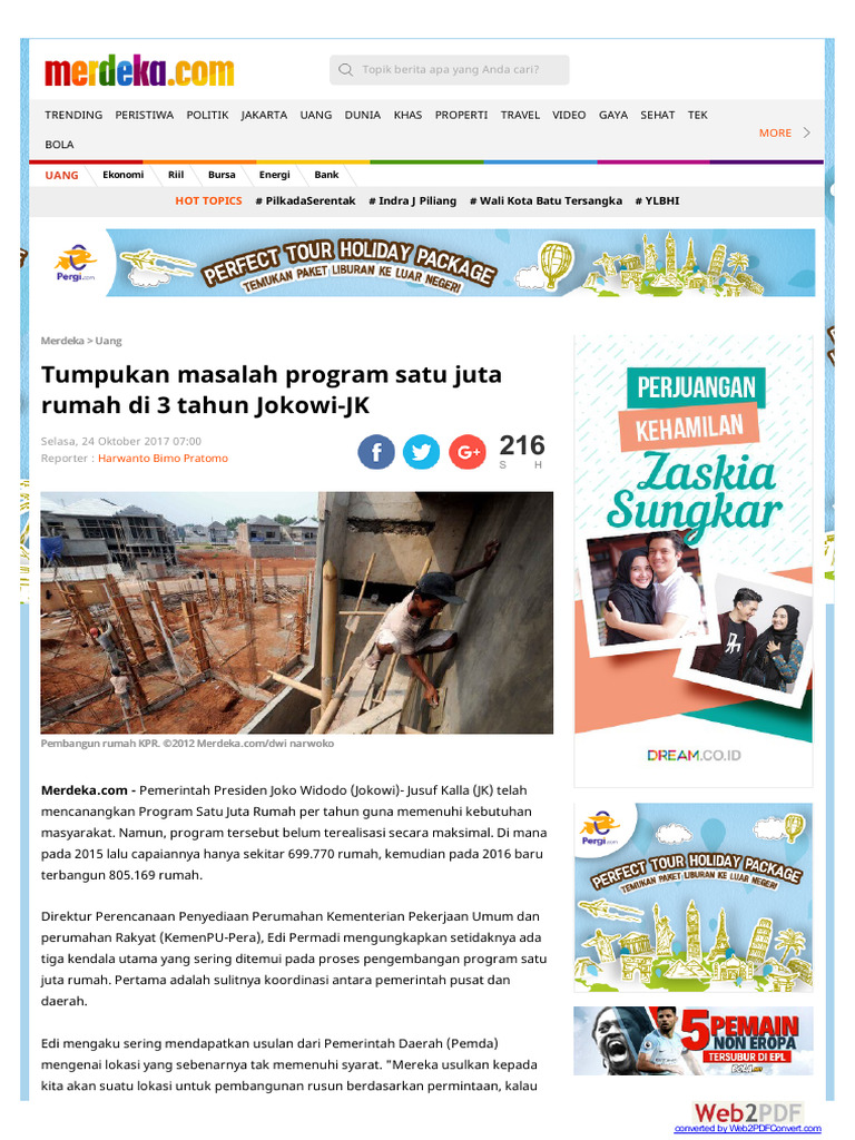 Tumpukan masalah program satu juta rumah di 3 tahun Jokowi-JK | PDF