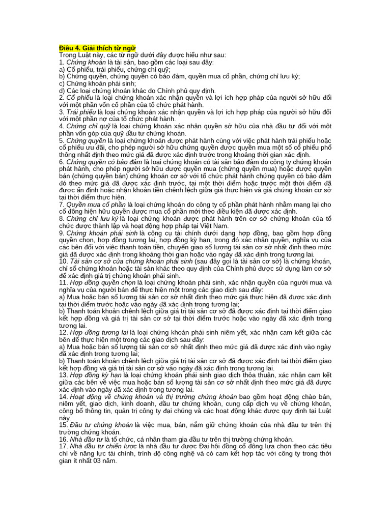 lý thuyết ttck | PDF