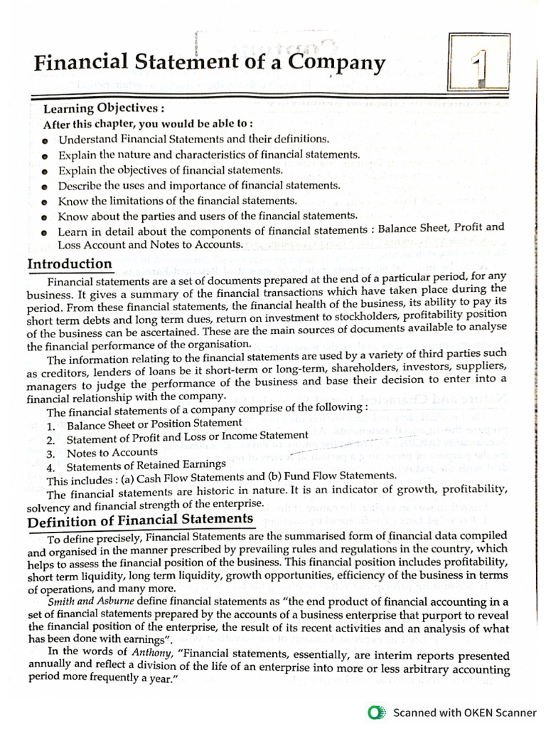 Financial Statement Unit 4 | PDF