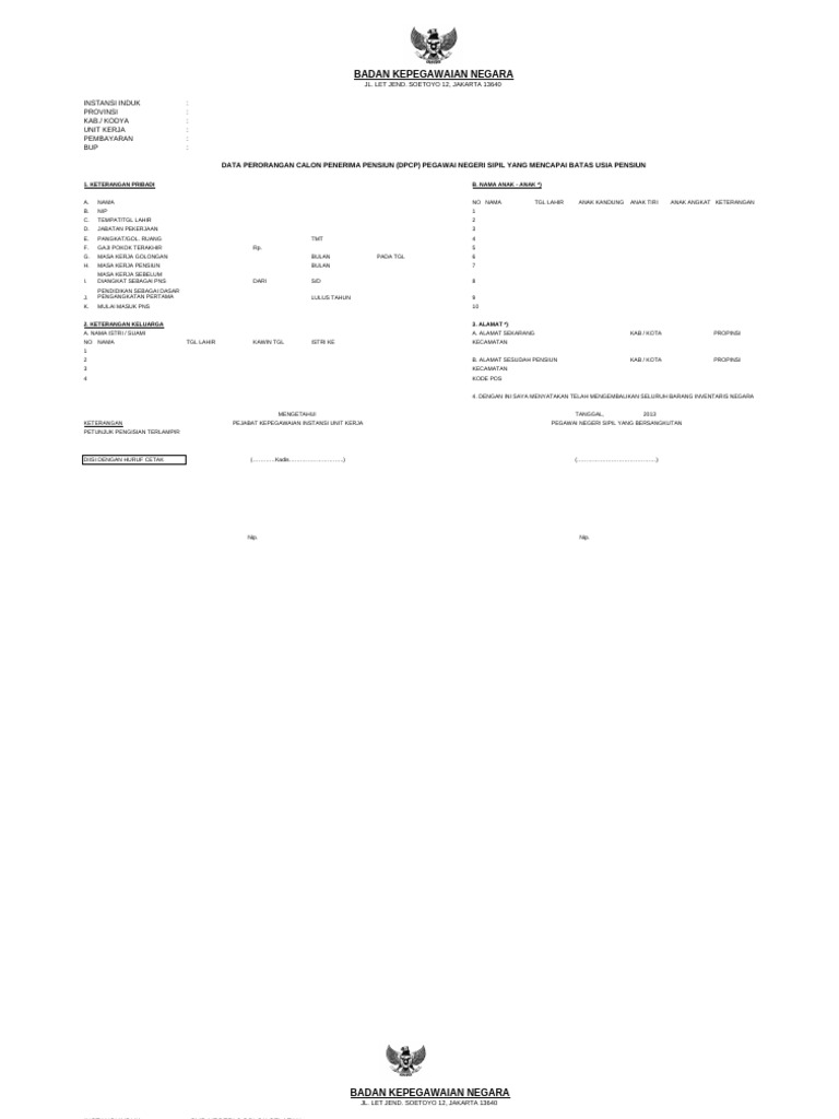 Blangko DPCP | PDF