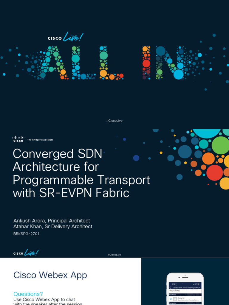 Converged SDN Architecture For Programmable Transport With SR-EVPN Fabric - BRKSPG-2701 | PDF ...