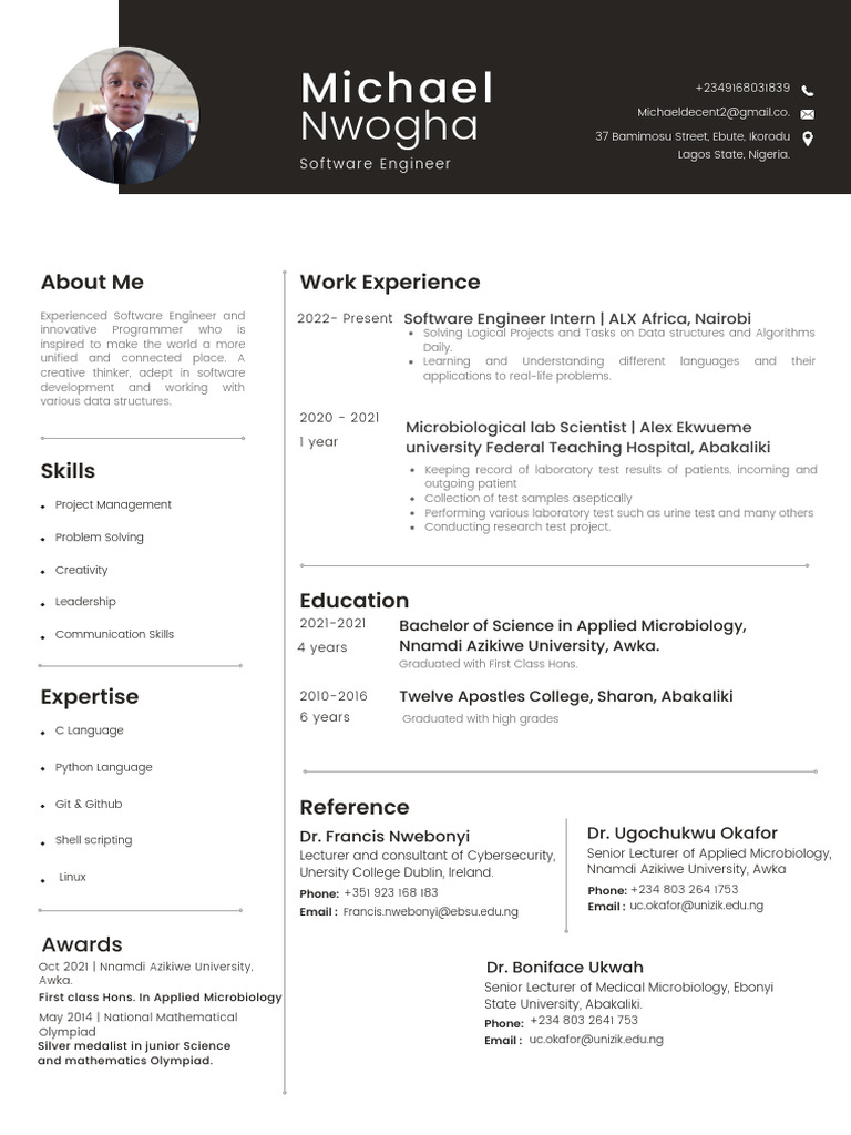 Black White Minimalist CV Resume | PDF | Computing | Computer Science