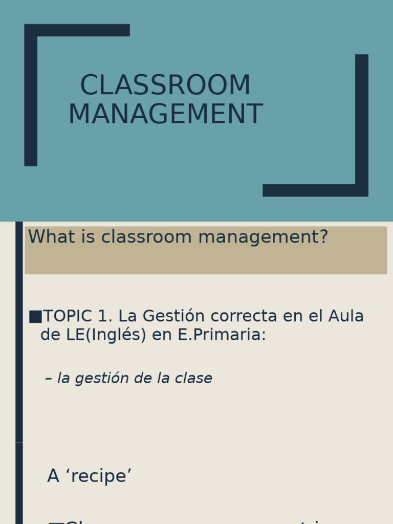 1 - What Is Classroom Management Part 1 | PDF | Classroom Management ...