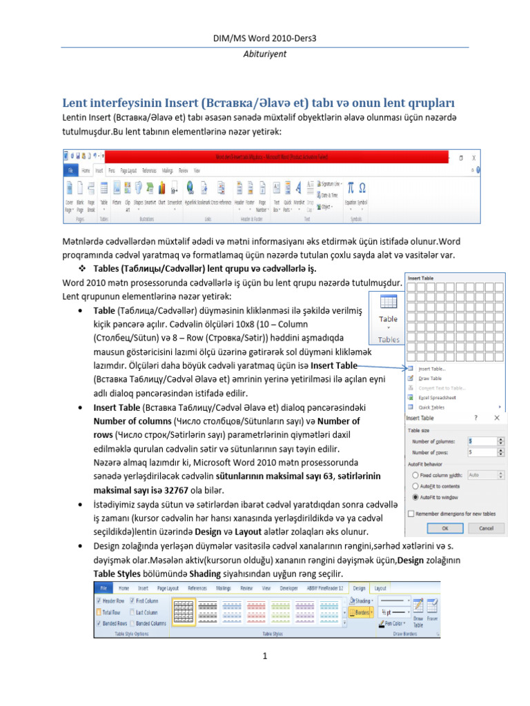 Word ders3-Insert tabi.DIM | PDF