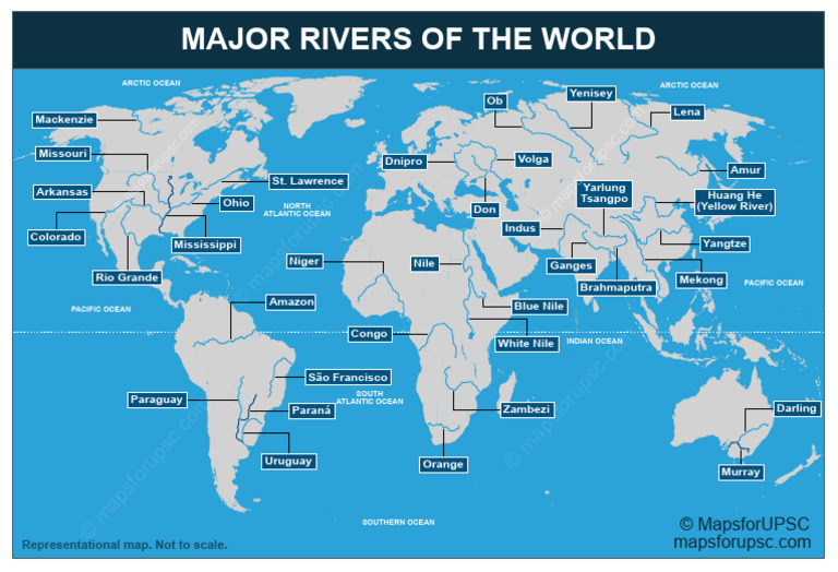 Major Rivers of the World Map | PDF