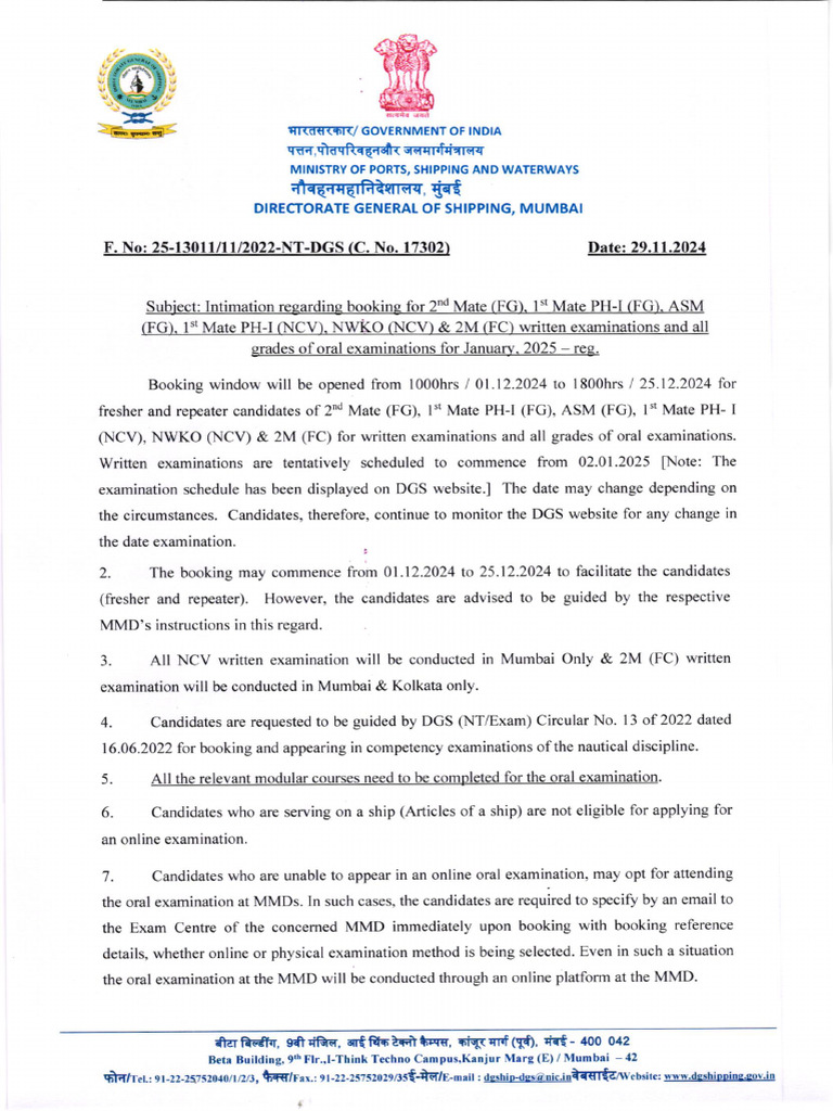 Booking Notice January 2025 | PDF