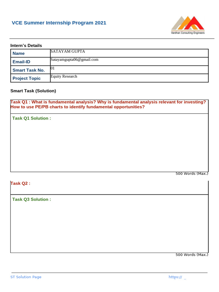 Smart Task Submission Format | PDF