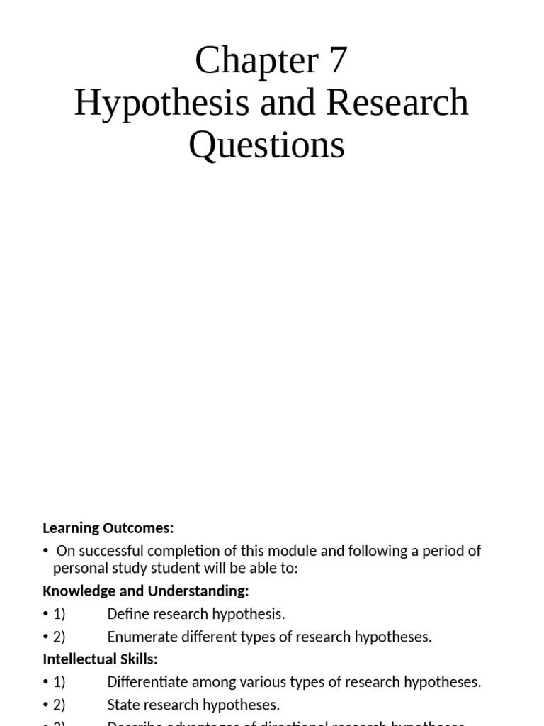 Research Hypotheses Explained | PDF | Hypothesis | Null Hypothesis