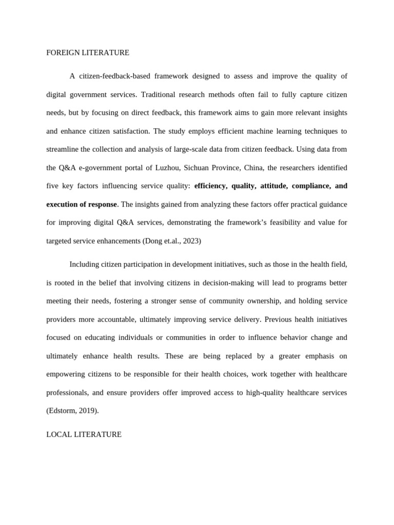 RRL Local and Foreign Literature | PDF | Infrastructure | Social Psychology