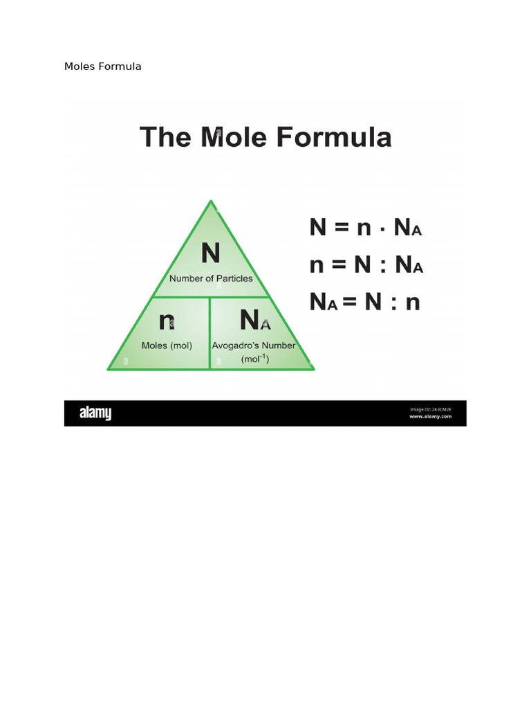 Moles Formula | PDF