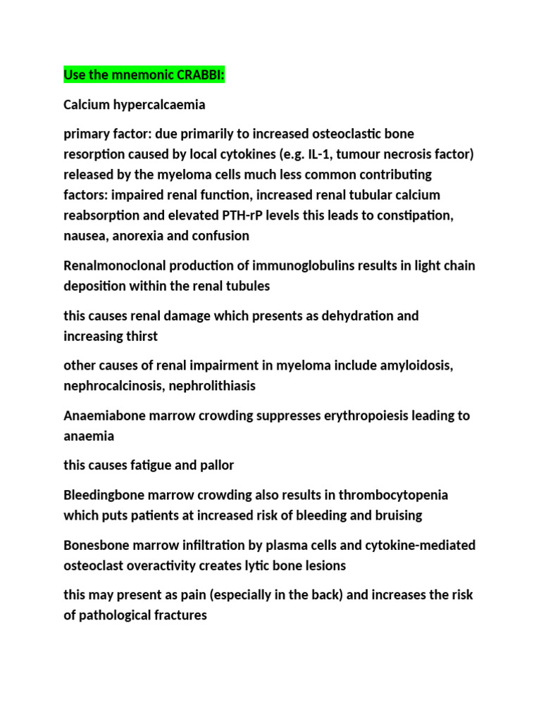 Use The Mnemonic CRABBI | PDF