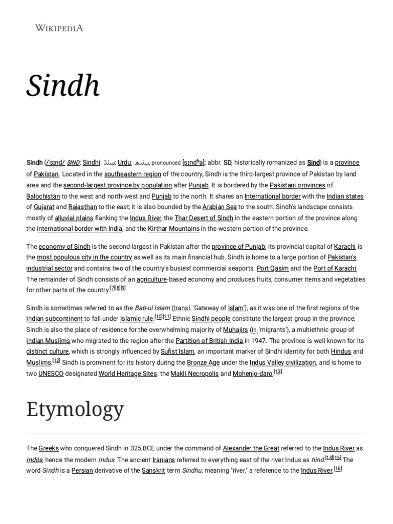 Sindh: Pakistan's Historic Province | PDF | Sindh
