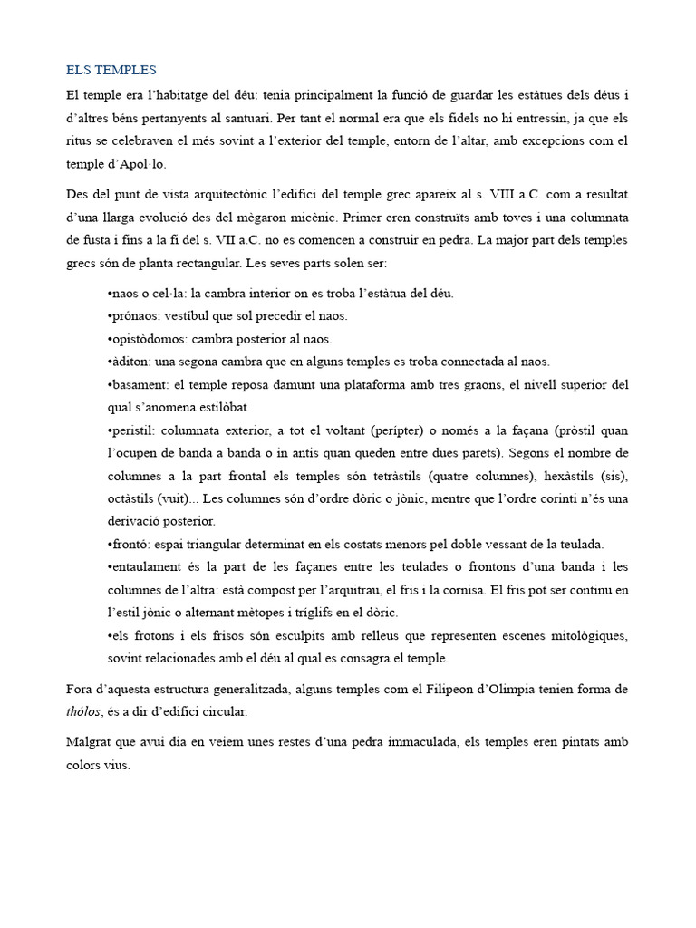 Temples 2N Bat Grec | PDF