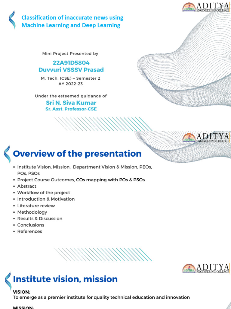 DVS Mini Project PPT | PDF | Logistic Regression | Applied Mathematics