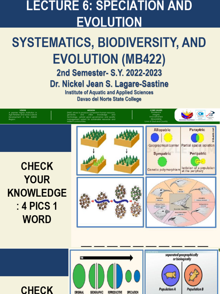Lecture 6 - Speciation | PDF | Species | Evolution