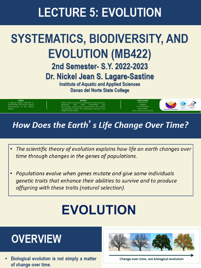 Lecture 5 - Evolution | PDF | Natural Selection | Evolution