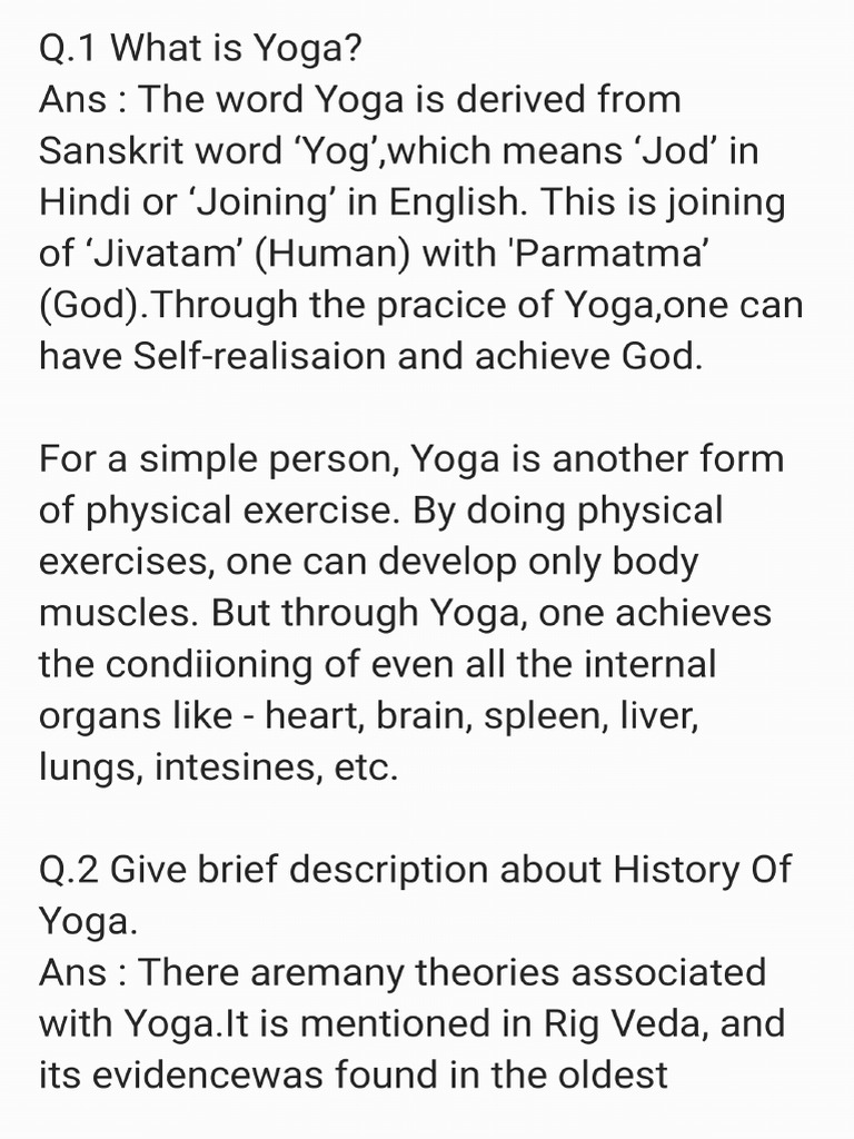 Yoga Class 11 | PDF