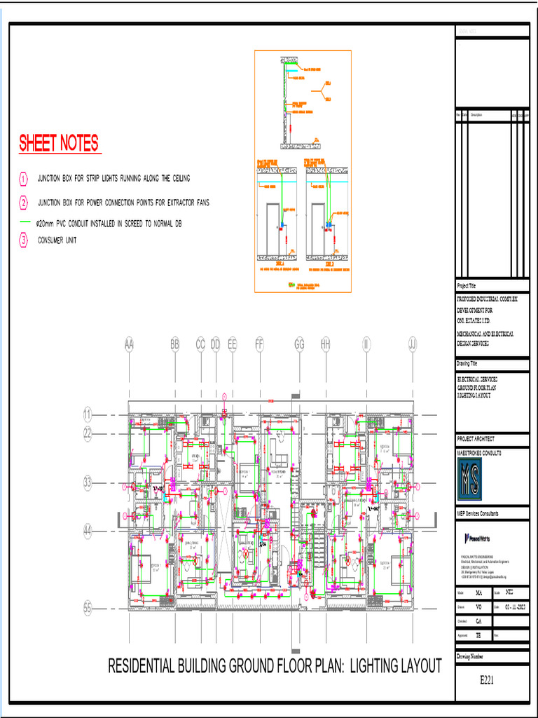Residential Building Power Layouts | PDF | Technical Drawing | Design
