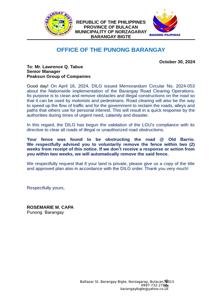 Peaksun Road Clearing | PDF