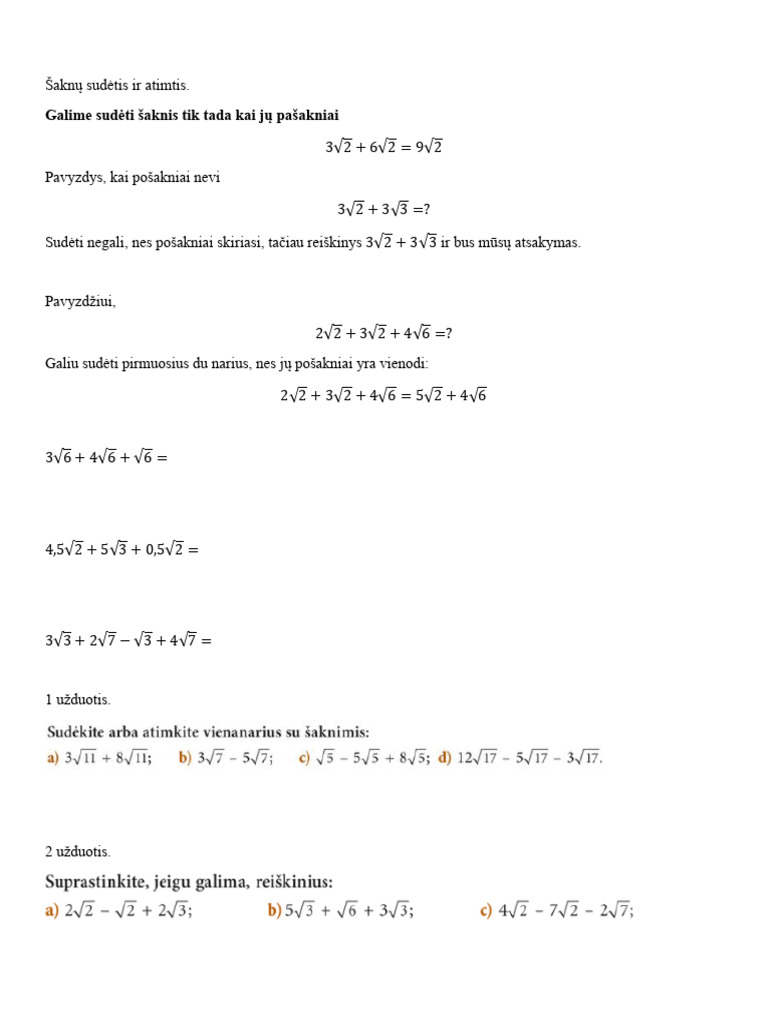 1.8 Saknu Sudetis Ir Atimtis Pamokos Failas | PDF