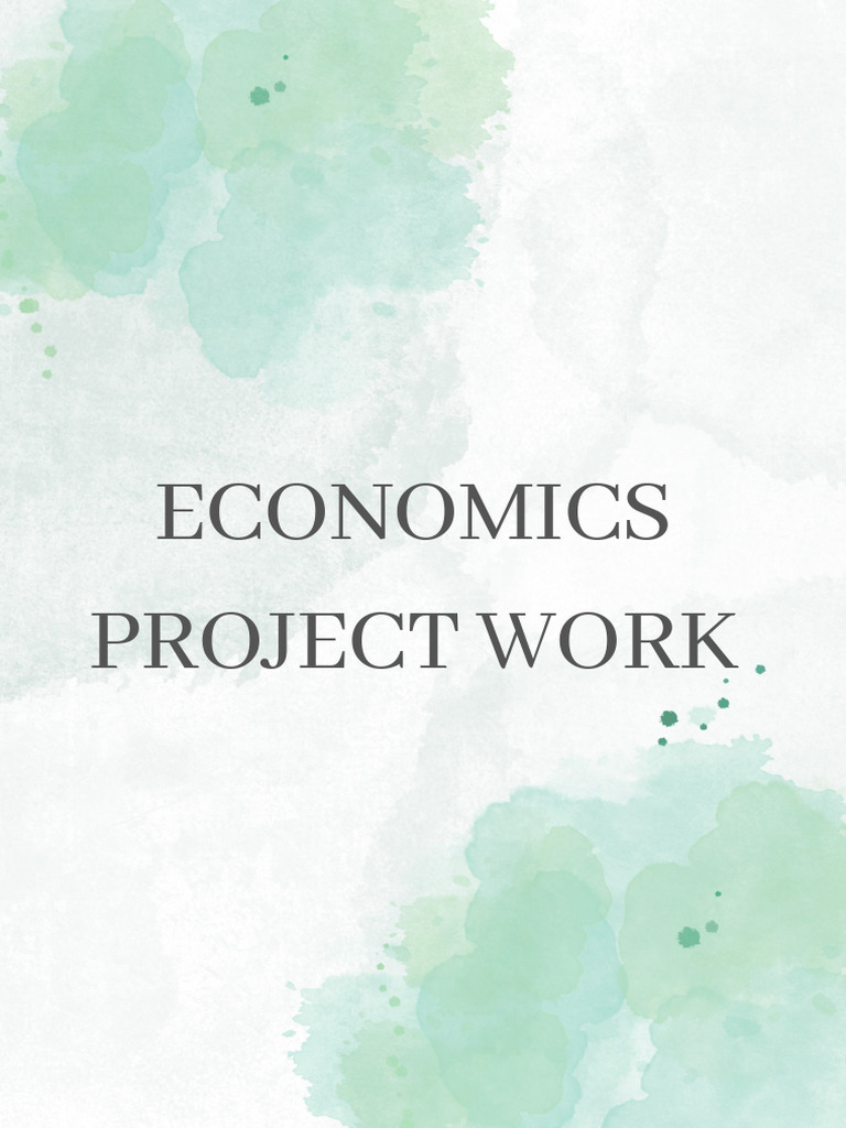 Economics Project Work | PDF