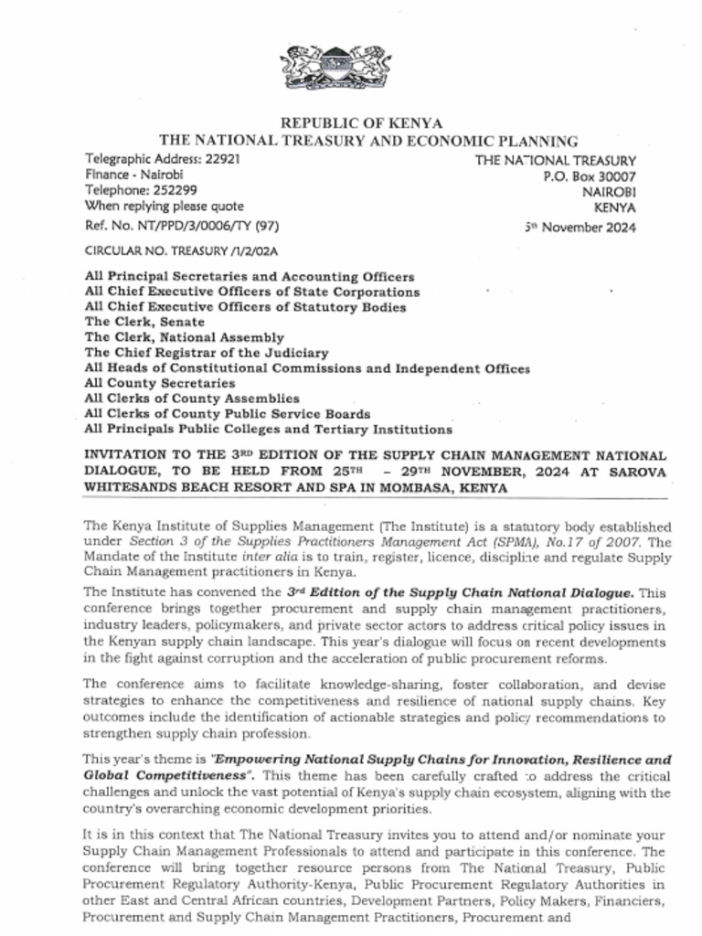 National Treasury Circular (1) | PDF