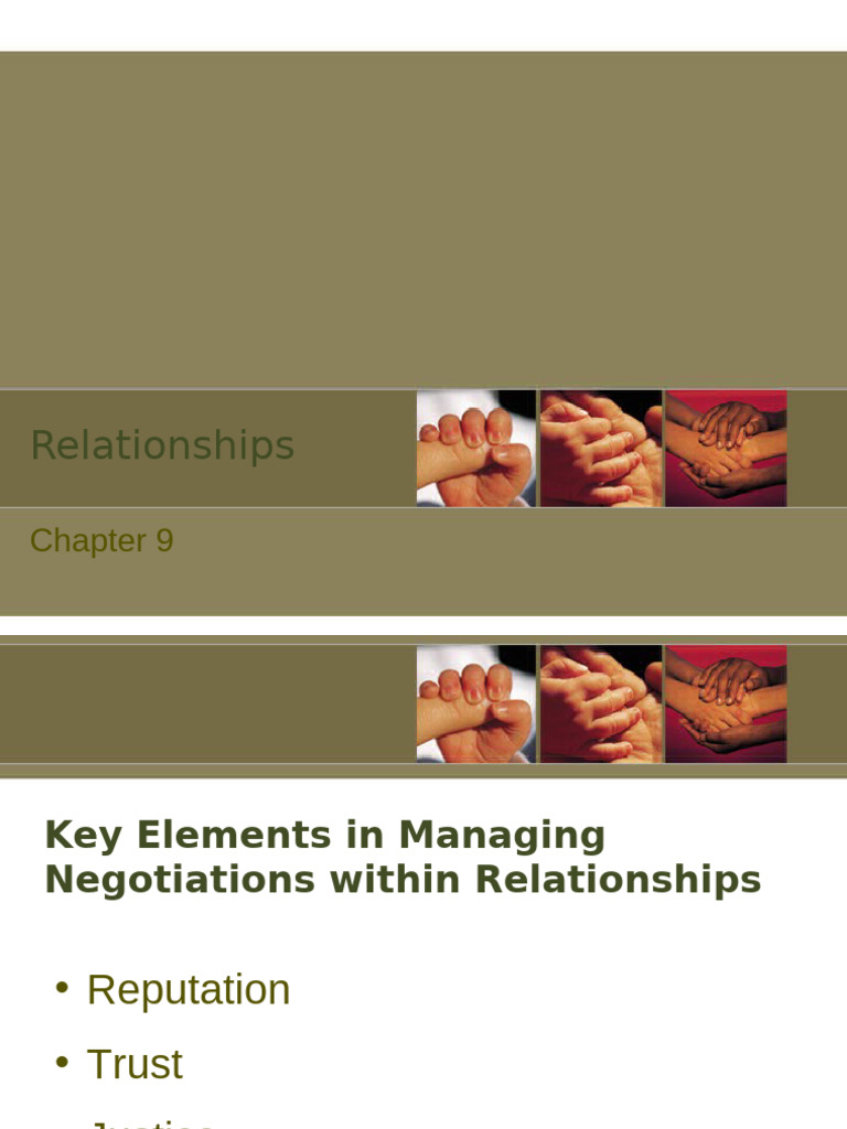 Chapter 9 Relationships | PDF | Negotiation | Justice