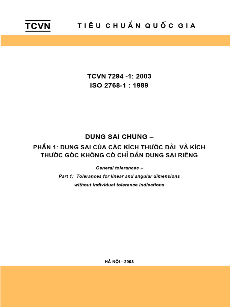 Van Ban gocTCVN - QCVN So TCVN 7294-1 - 2003 (ISO 2768-1 - 1989) Ngay 26-12-2003 (Con Hieu Luc ...