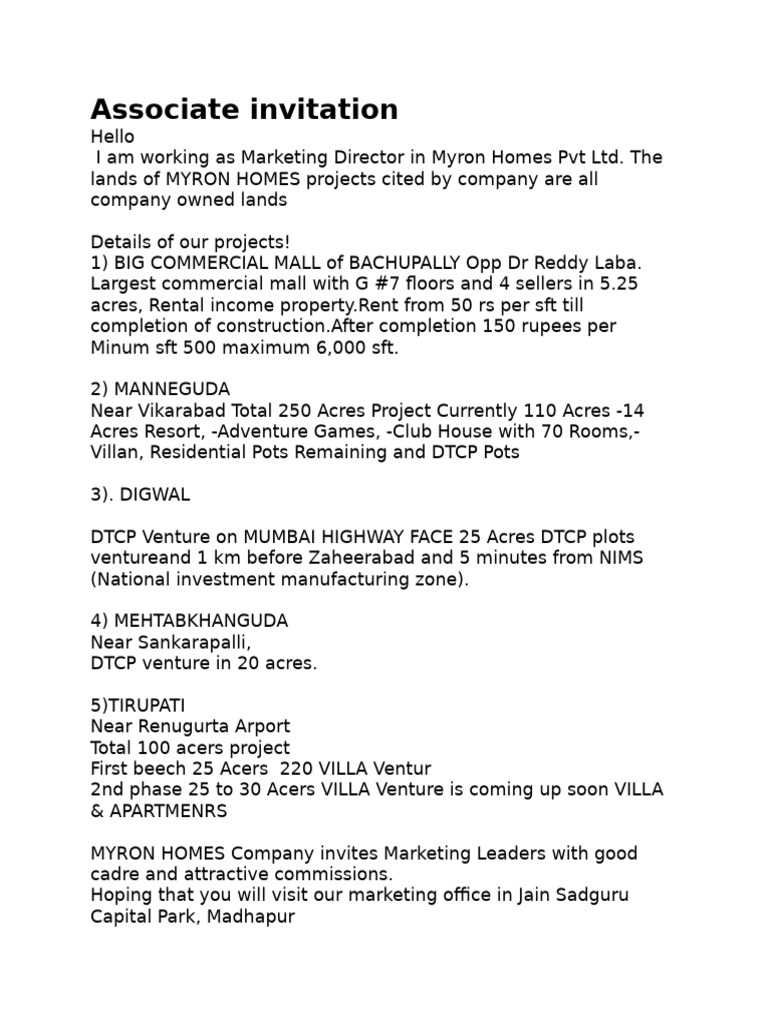 Associate Invitation | PDF