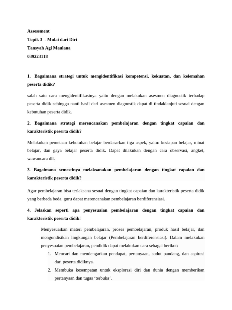 Assessment Topik 3 | PDF