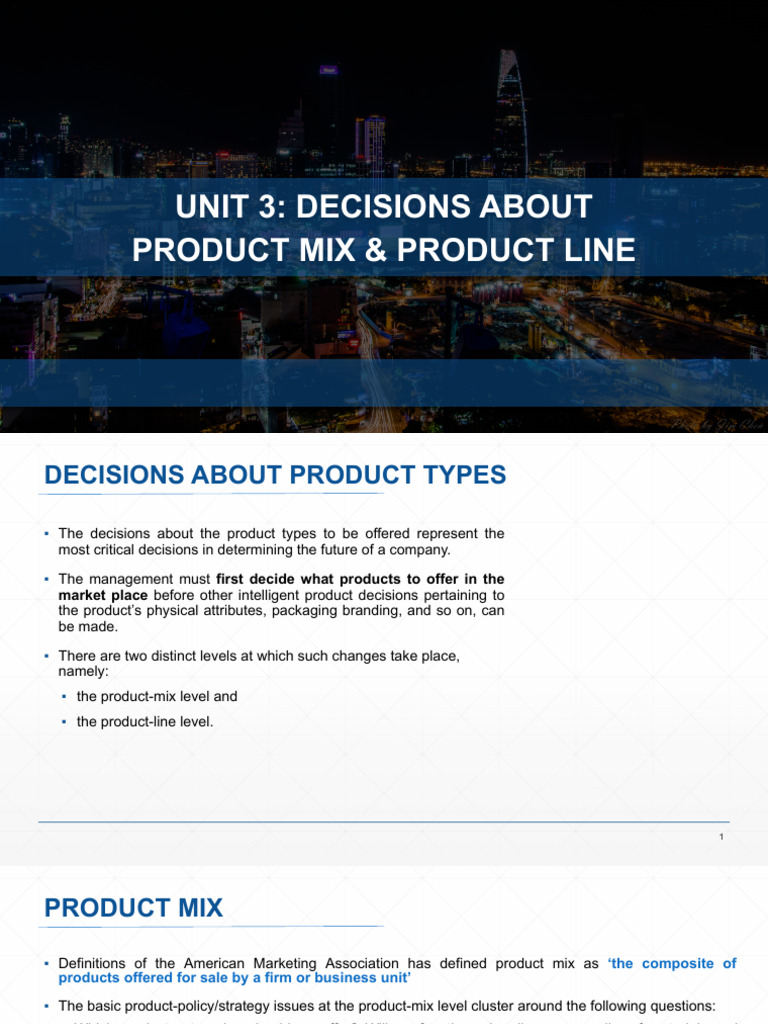 Product Mix and Line Decision Strategies | PDF | Marketing | Financial ...