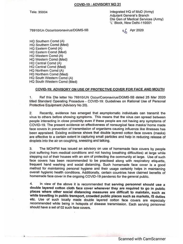 Covid Advisory | PDF