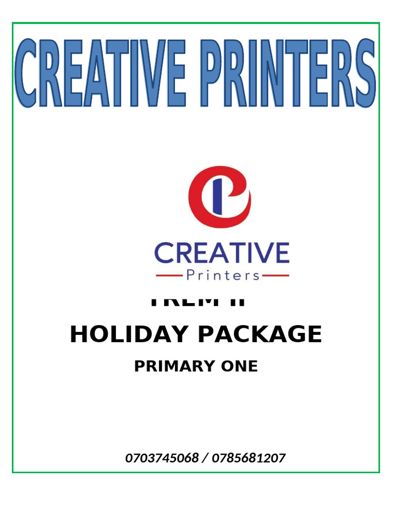#Creative Printers Holiday Package p.1 | PDF | Foods | Weather