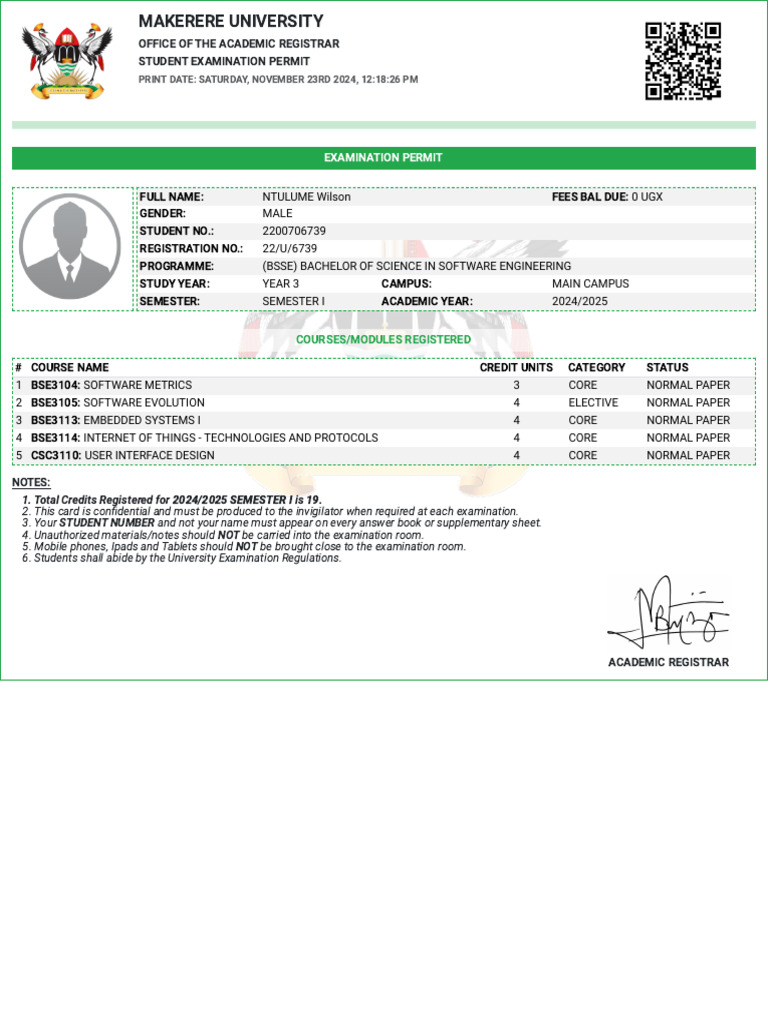 EXAMINATION PERMIT-41 | PDF