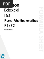 AS Level 9709 Pure Maths Formula Sheet | PDF