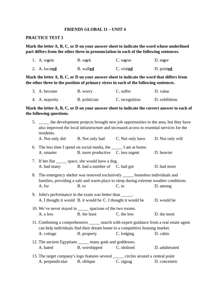 Friends Global 11 Unit 4 de 1 | PDF | Loans | Mortgages