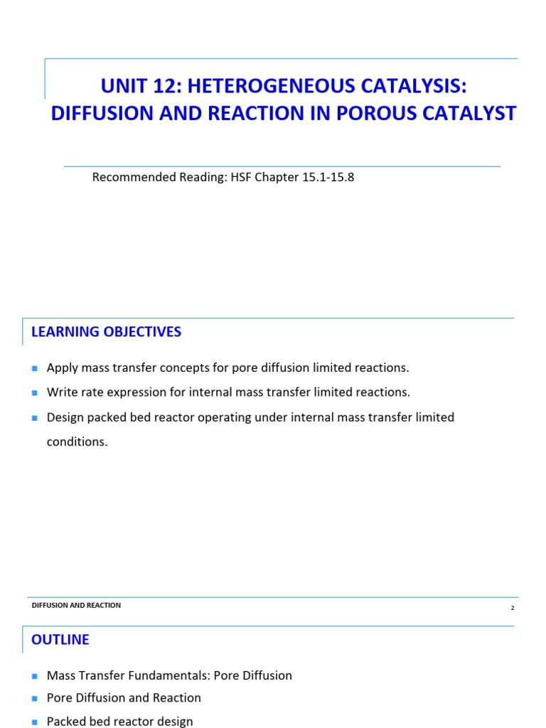 Unit 12-Diffusion and Reaction | PDF | Diffusion | Reaction Rate