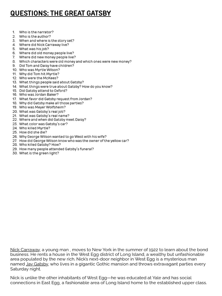 Questions The Great Gatsby - Docx - 20241202 - 185011 - 0000 | PDF ...