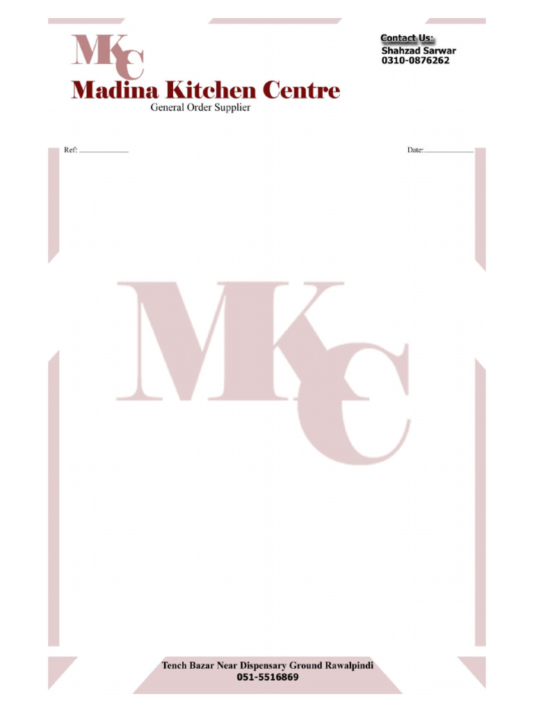 Letter Head 2 Empty Madina Kitchen | PDF