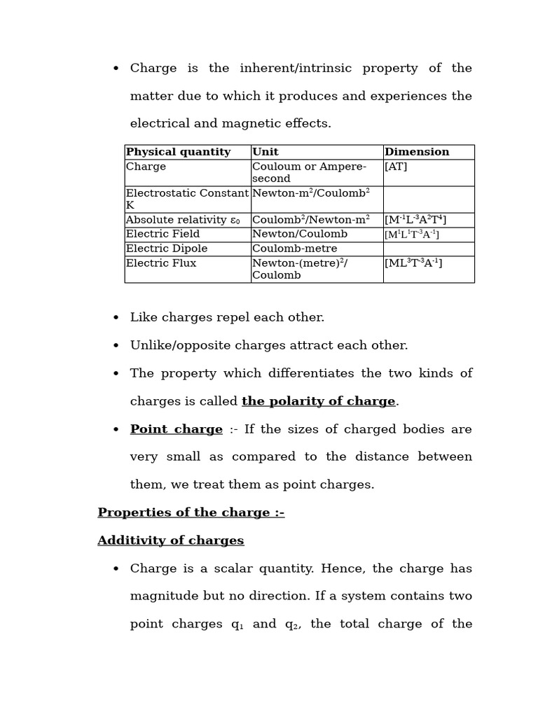 Largest Unit of Charge Explained | PDF | Electric Charge | Electric Field