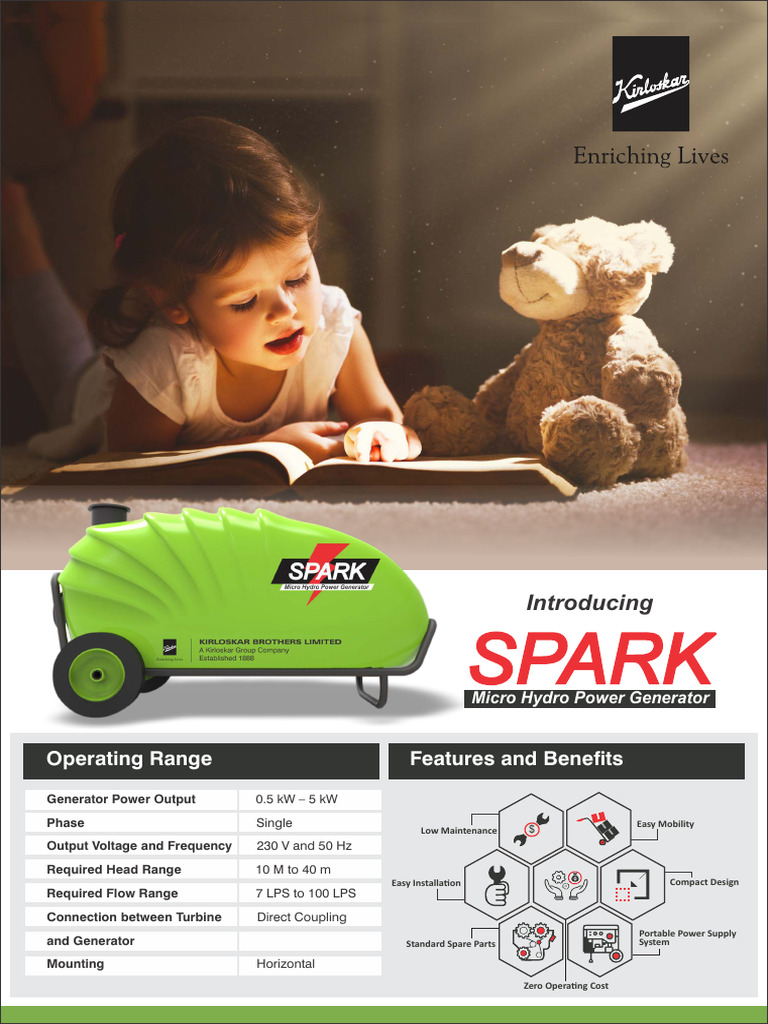 KBL - PICO Turbine - Spark | PDF | Electric Generator | Energy Conversion