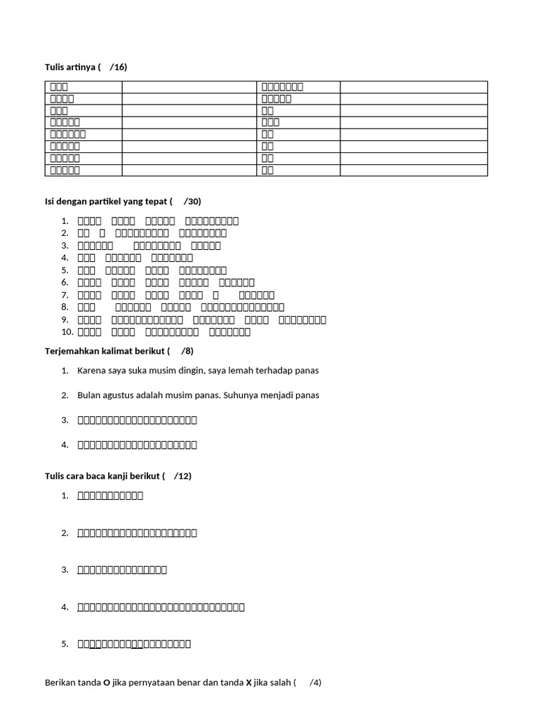 Irodori Bab 3 Kuis | PDF