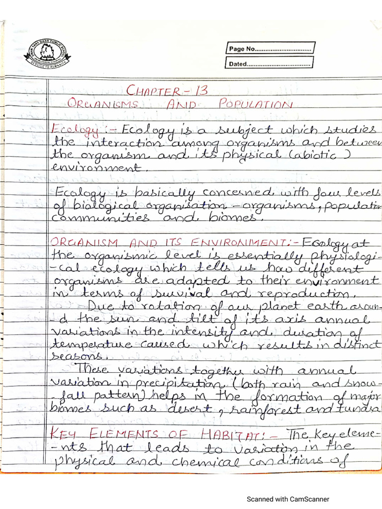 Ch-13 Organisms and Population Class 12 Bio | PDF