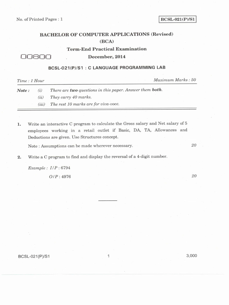 BCSL 021 (P) S1 | PDF